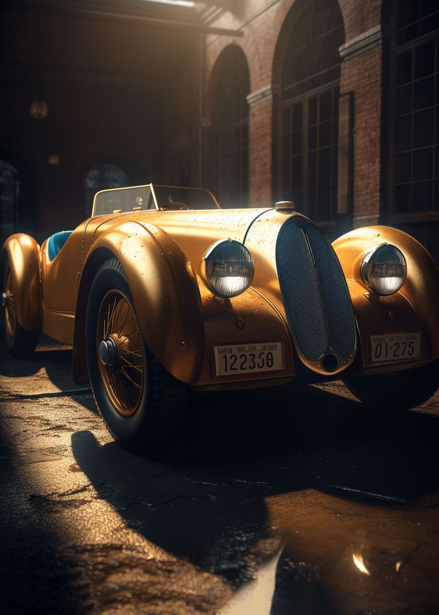 'Buggy Gold' Poster, picture, metal print, paint by hkdesign | Displate