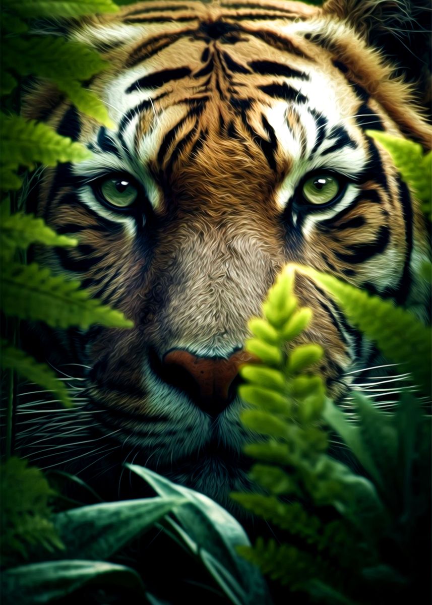 'Tiger' Poster, picture, metal print, paint by Tiker Arts | Displate