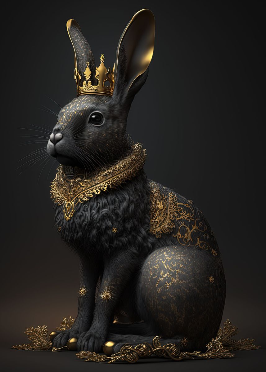 'King Rabbit' Poster, picture, metal print, paint by Zake Yonkou | Displate