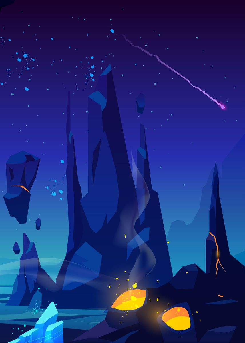 'space illustration 03' Poster, picture, metal print, paint by Azlan ...