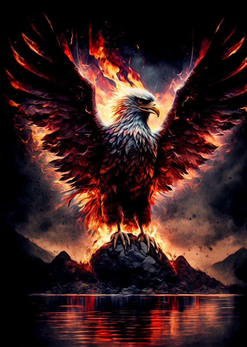 'Phoenix' Poster, picture, metal print, paint by Berry Hall | Displate