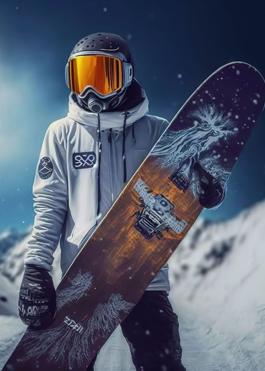 'Snowboard' Poster, picture, metal print, paint by Anime Manga | Displate