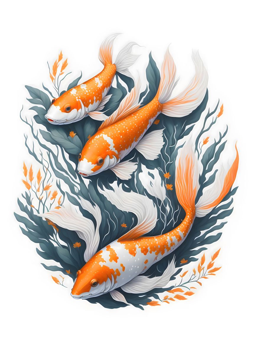 'Koi Fish 1' Poster, picture, metal print, paint by 1x Merch | Displate