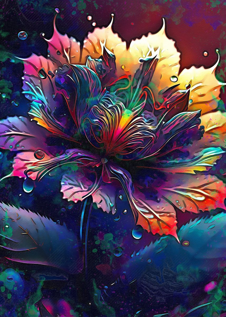 ' magical flower' Poster, picture, metal print, paint by tricky dee ...