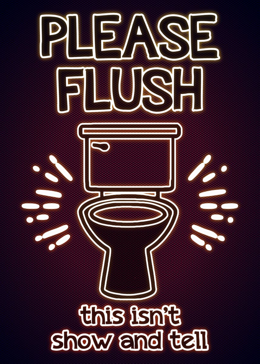 'Funny Bathroom Neon Poster' Poster by Neon Poster | Displate