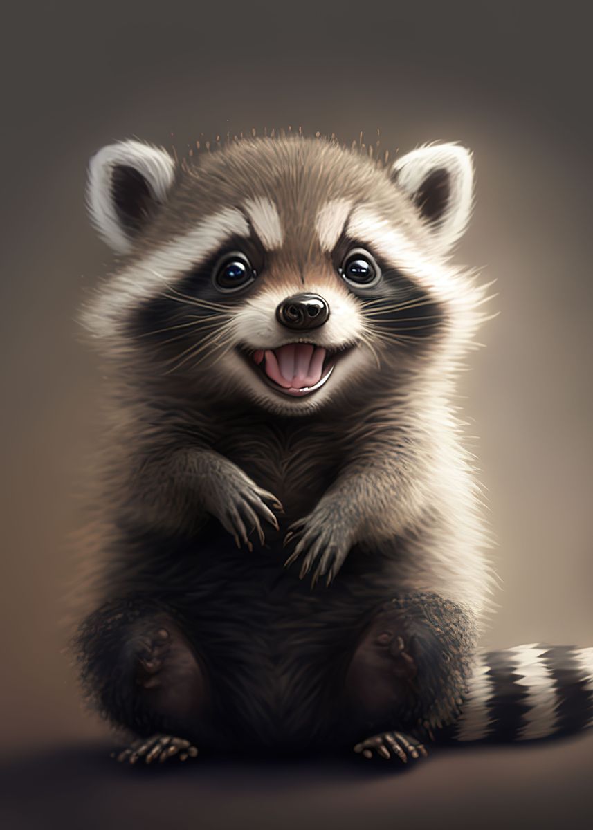 'cute raccoon' Poster by King Kean | Displate