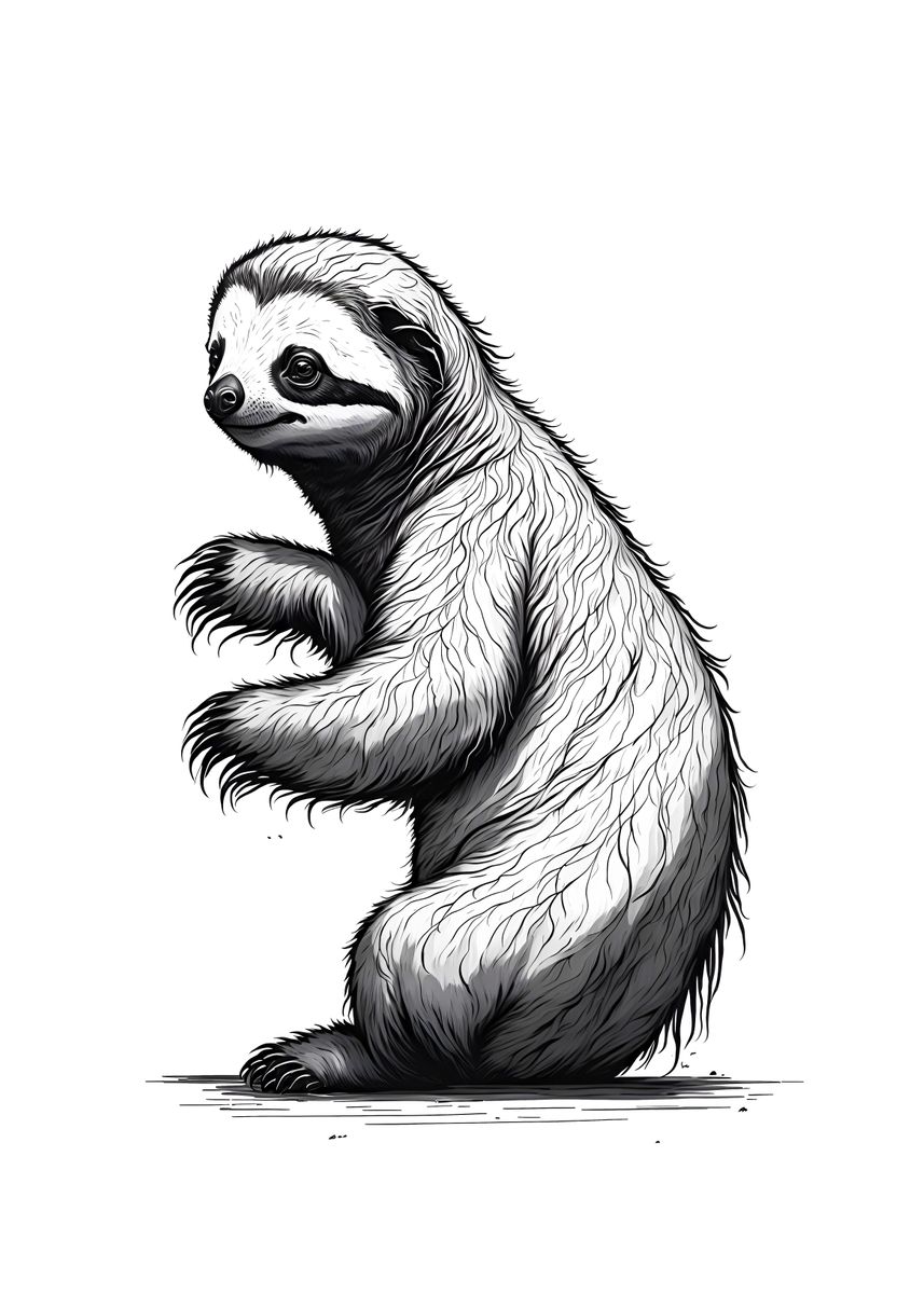 'Cute Baby Sloth' Poster, picture, metal print, paint by MyDigitalMind ...