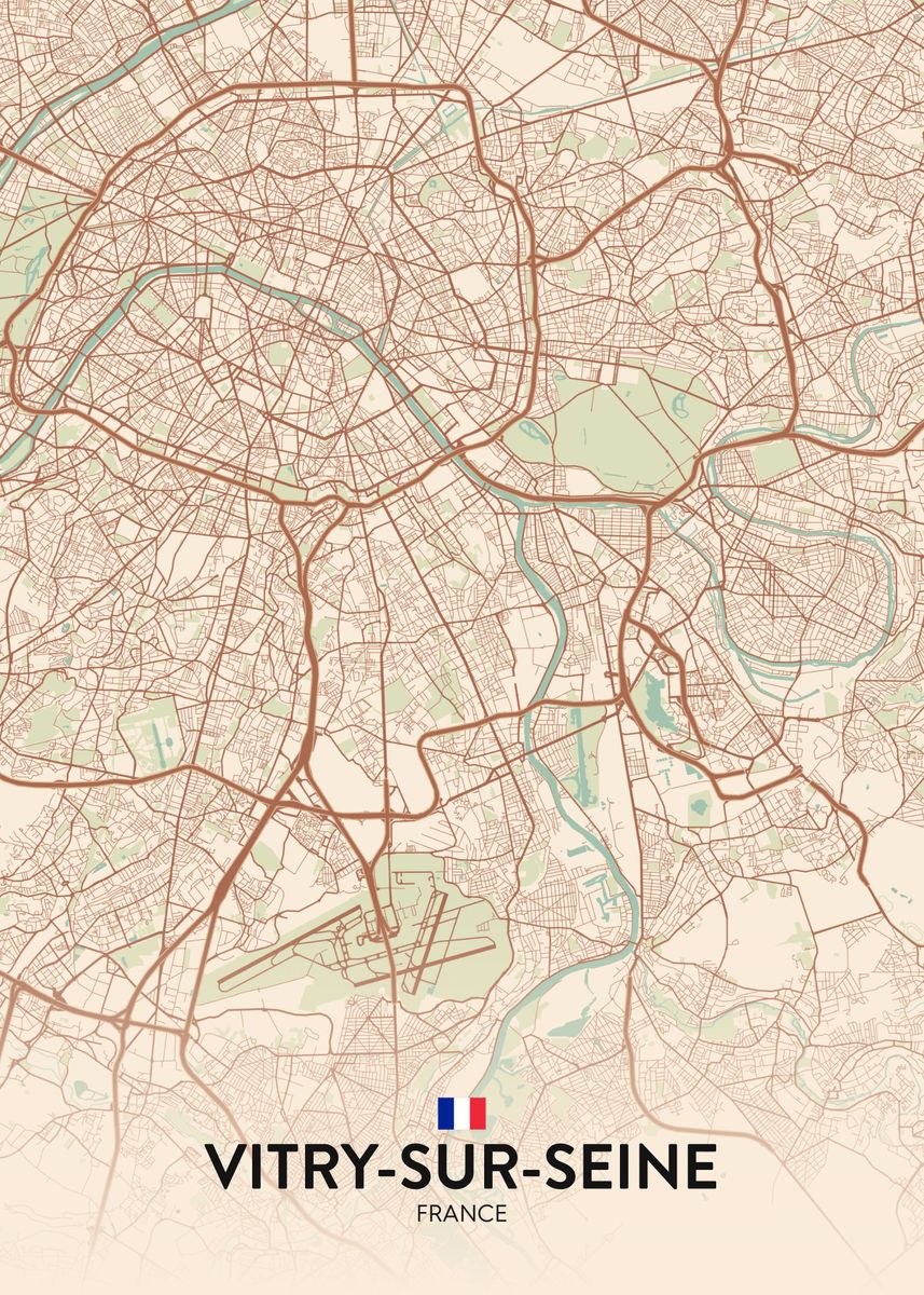 'Vitry sur Seine FR' Poster, picture, metal print, paint by IMR Designs ...