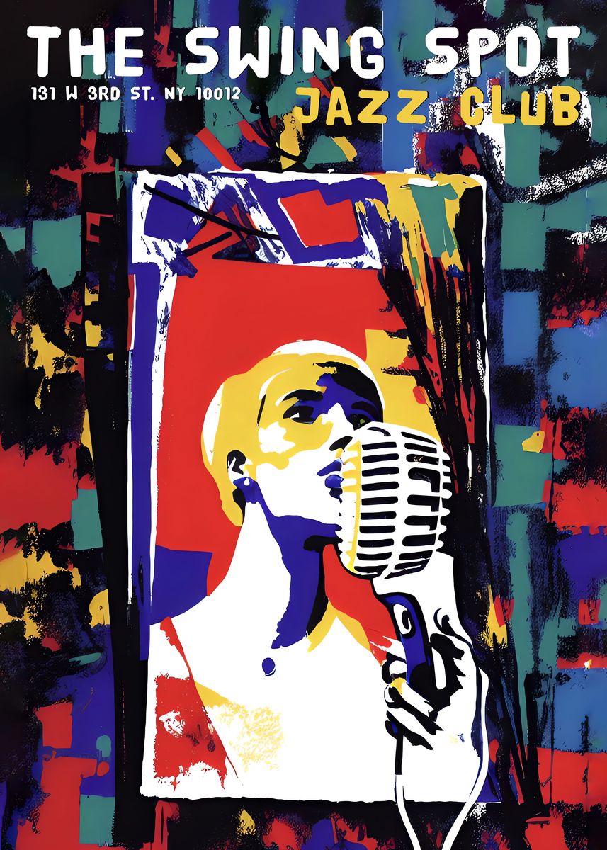 'The Swing Spot Jazz Club' Poster, picture, metal print, paint by BluePinkPanther | Displate