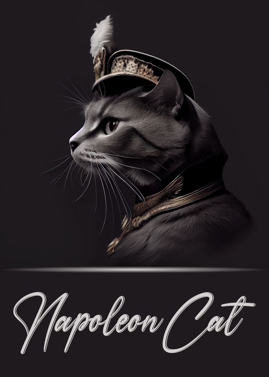 'Napoleon Cat Portrait' Poster by Artistic Paradigms | Displate