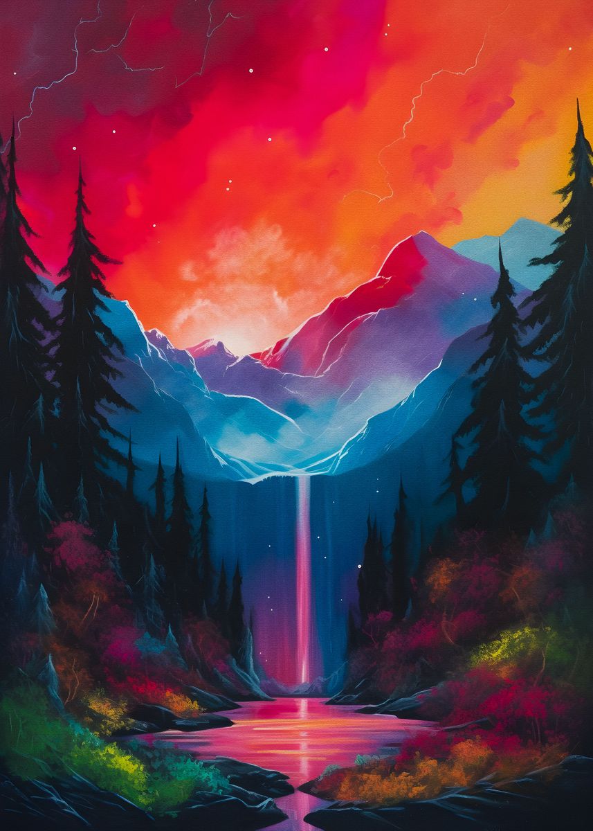 'colorfully scenery' Poster, picture, metal print, paint by Muhammad ...