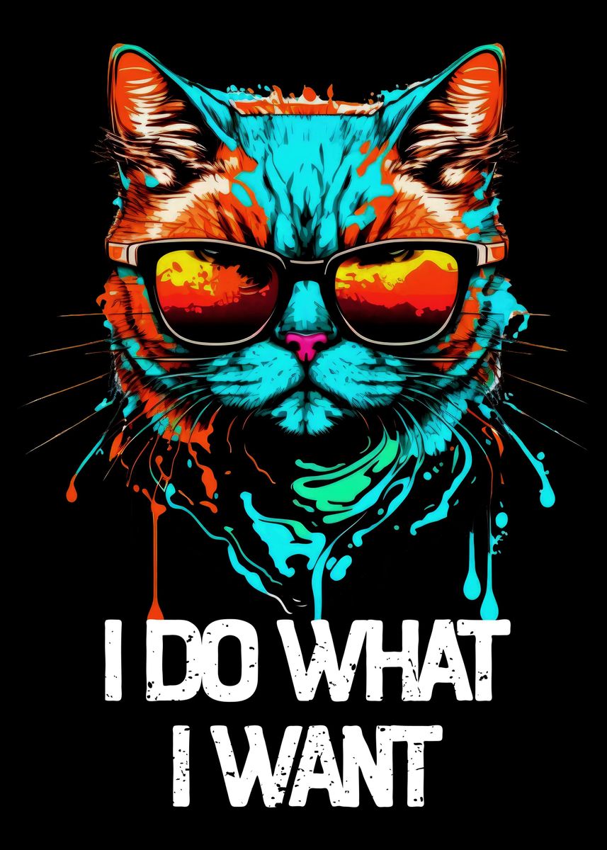 'I Do What I Want Cat' Poster by royalsigns | Displate