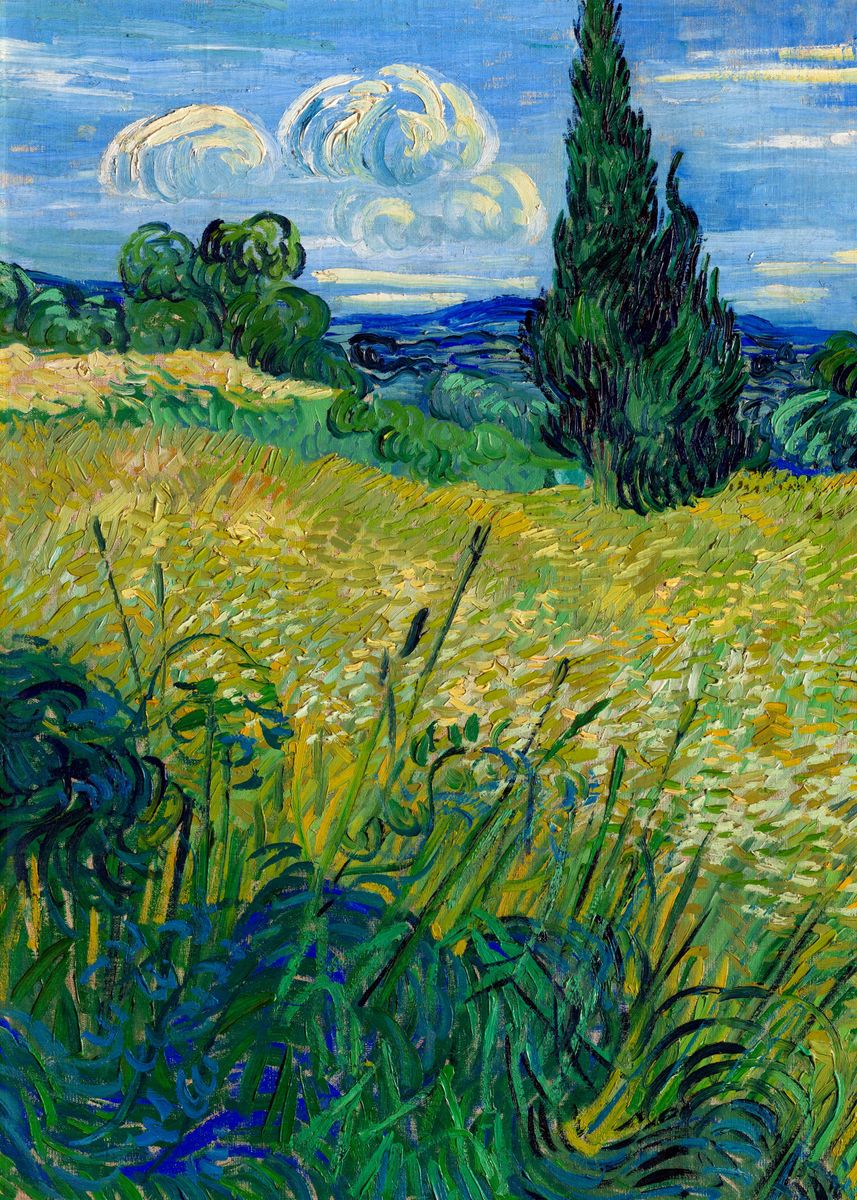'Green Wheat Field Van Gogh' Poster, picture, metal print, paint by ...