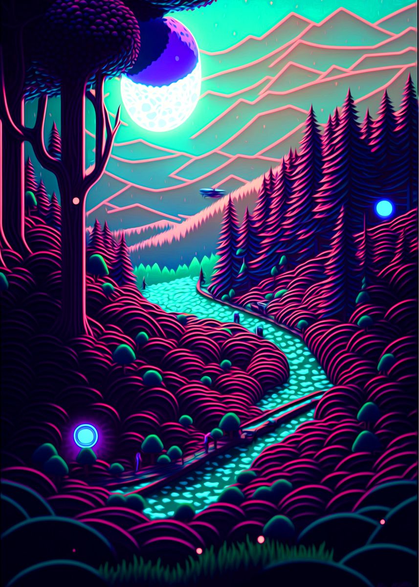 'Fantasy landscape' Poster by Rin Neil | Displate