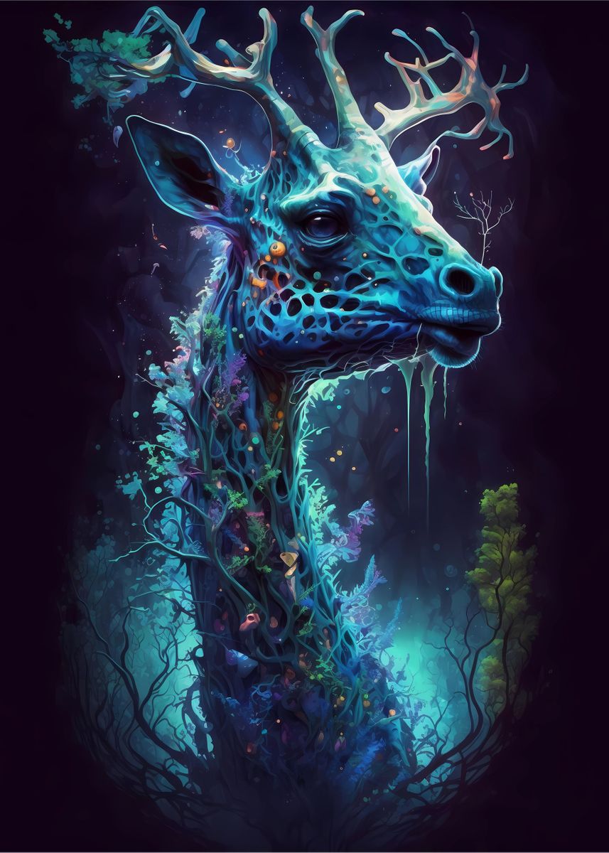 'Giraffe Fantastical' Poster by Anmarie Stanford | Displate