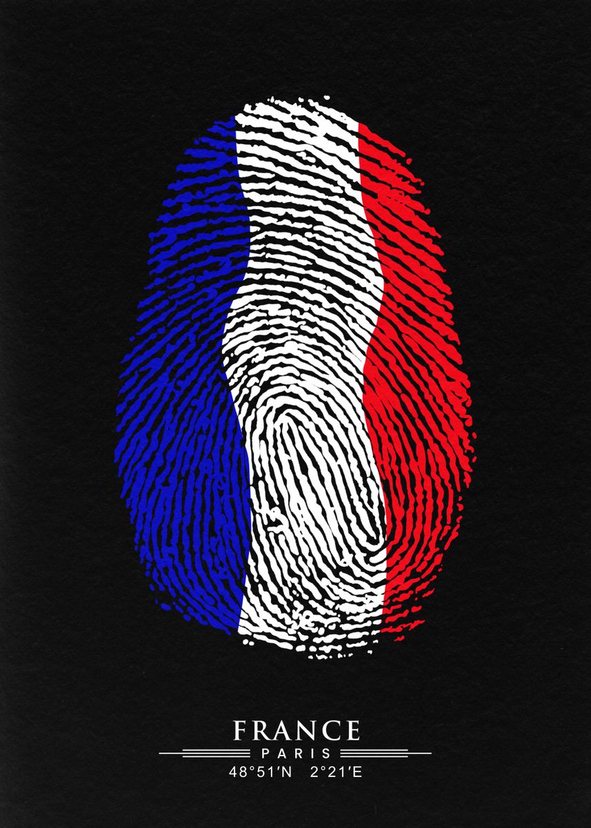 'france finger flag art' Poster, picture, metal print, paint by yunur ...