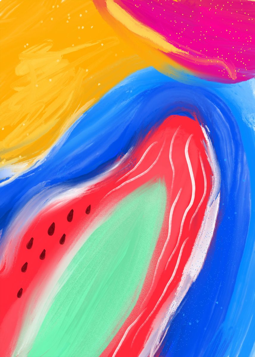 'Melancholy Blue Pinky' Poster by Gokan Redoulse | Displate