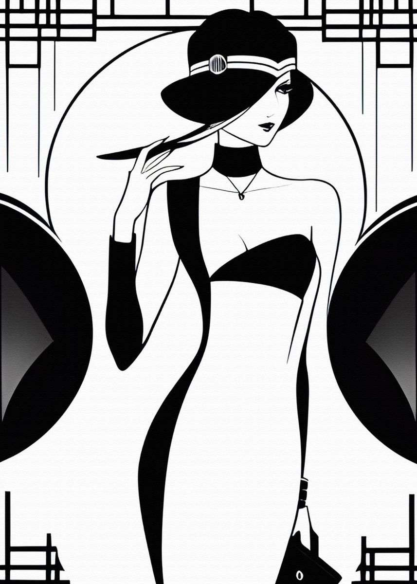 'Stylish Art Deco Lady' Poster, picture, metal print, paint by MONLart ...