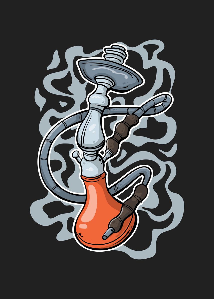 'Hookah Shisha Waterpipe' Poster, picture, metal print, paint by ...