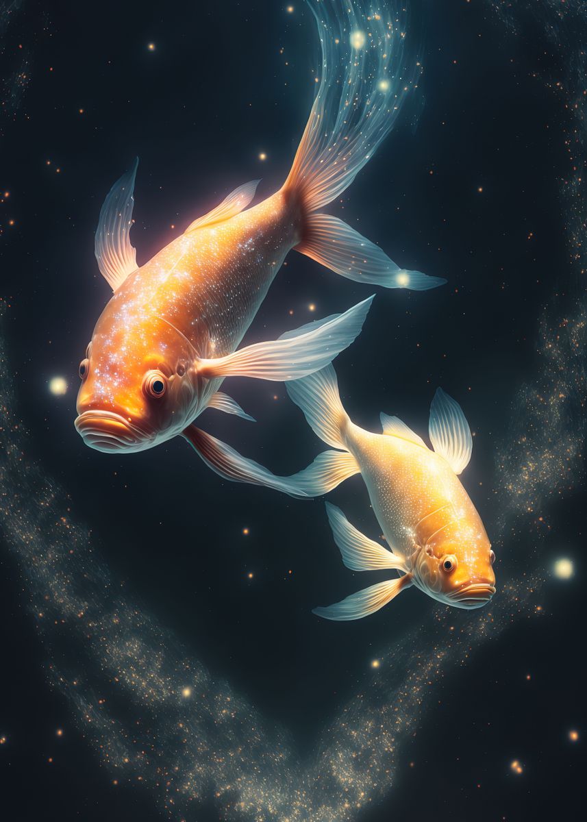 'Goldfish animal' Poster, picture, metal print, paint by Jena | Displate