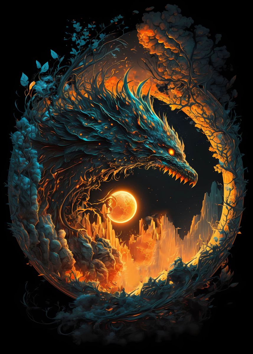 'Dragon Visionary' Poster, picture, metal print, paint by Elysia ...