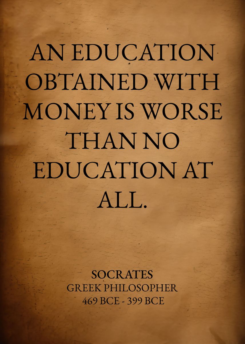 'Education Gained For Money' Poster, picture, metal print, paint by ...