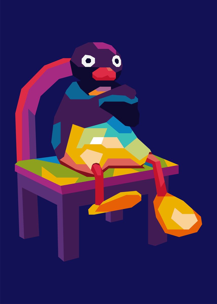 'ANGRY PINGU MEME' Poster, picture, metal print, paint by Muifatin ...