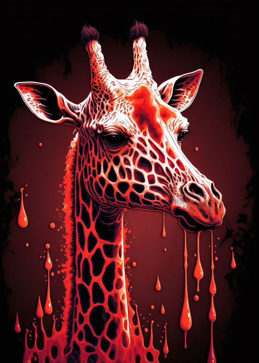 'neon giraffe ' Poster by Chester Draper | Displate