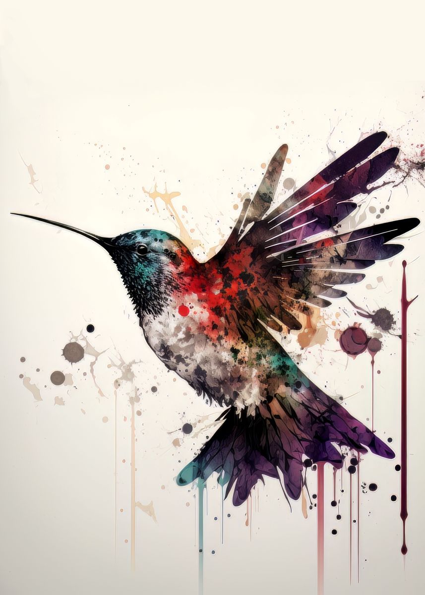 'Hummingbird' Poster, picture, metal print, paint by Geffrey Richards ...