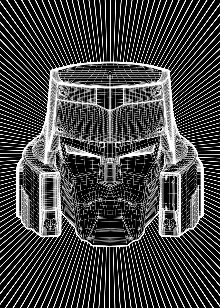 'Megatron Wireframe' Poster, picture, metal print, paint by ...
