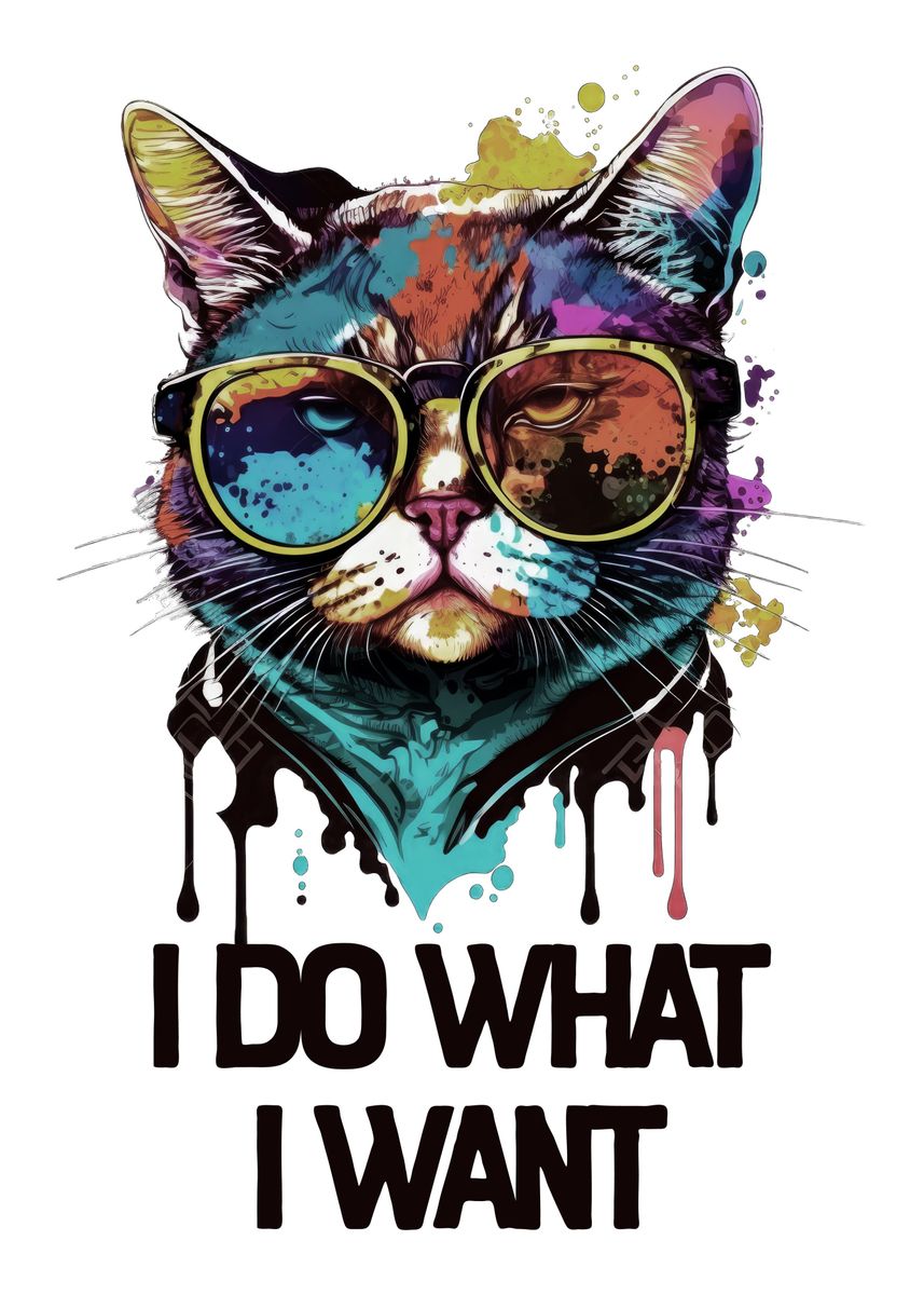 'I Do What I Want Cat' Poster by royalsigns | Displate