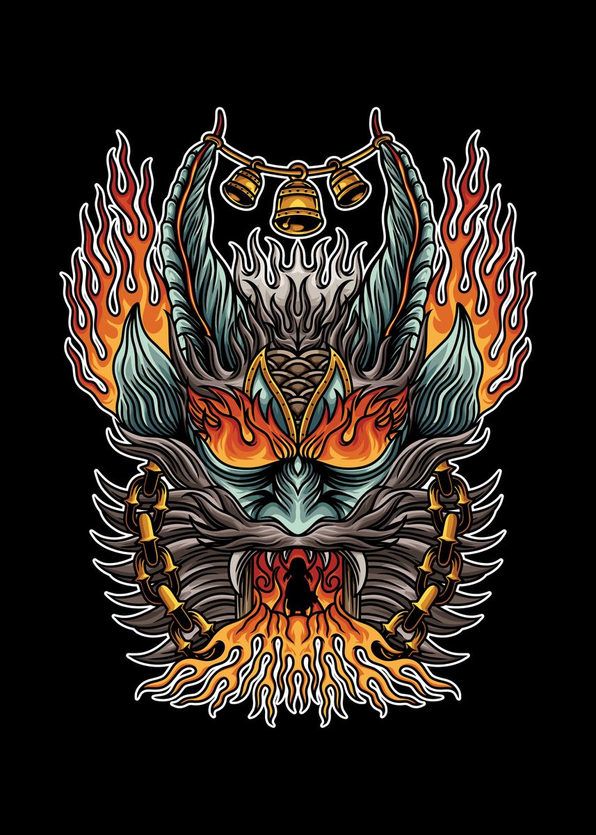 'Demon Tattoo Illustration' Poster by hendra pratama | Displate