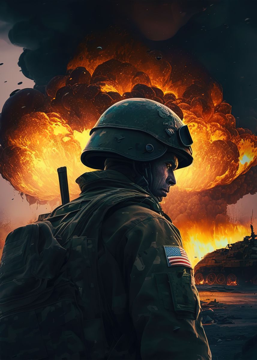 'World War' Poster, picture, metal print, paint by Coral Blackwell ...