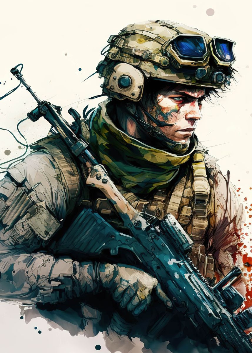 'solider' Poster, picture, metal print, paint by MatiasCurrie | Displate