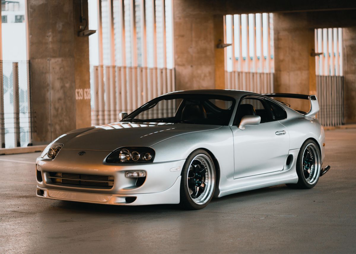 'Silver Racing Car' Poster by Bala Raja | Displate