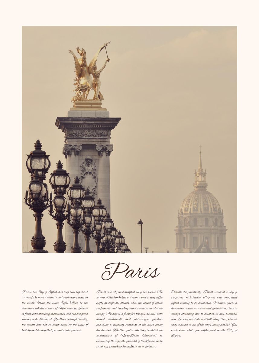 'Paris Poster' Poster, picture, metal print, paint by Artistic Prints ...