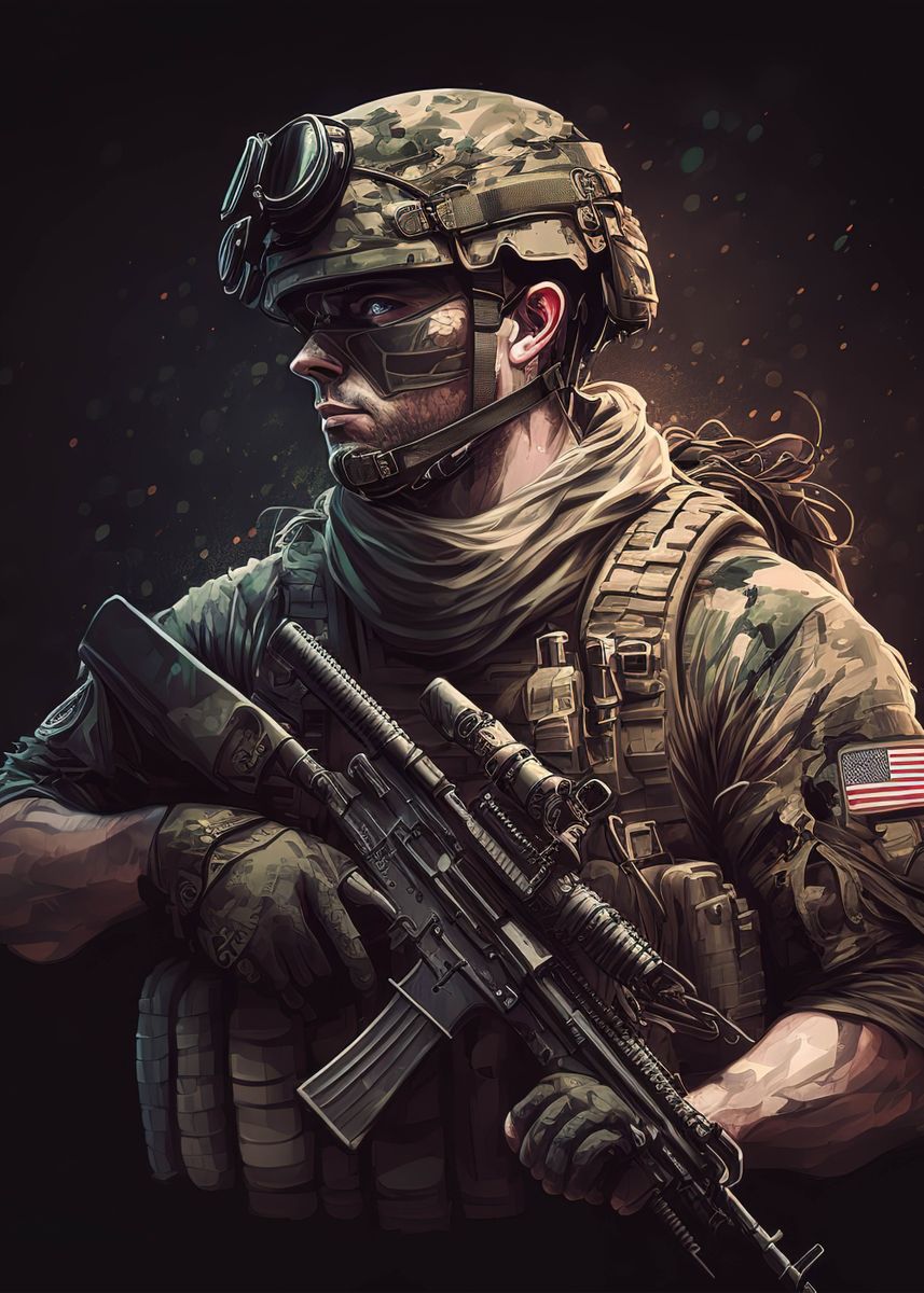 'solider' Poster, picture, metal print, paint by MatiasCurrie | Displate