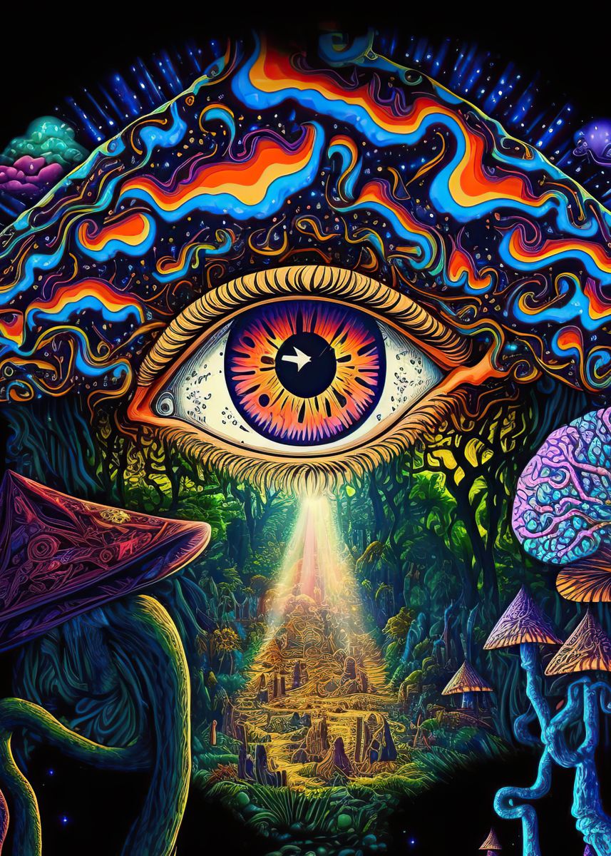 'psychedelic ' Poster, picture, metal print, paint by Silhouette Anime ...