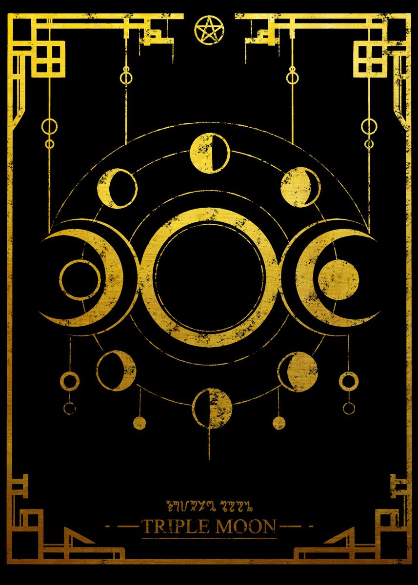 'Triple Moon' Poster, picture, metal print, paint by Geometrical ...