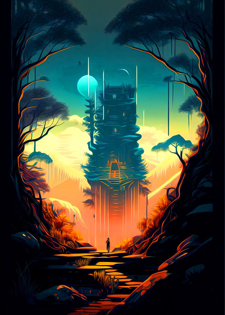 'Fantasy landscape' Poster, picture, metal print, paint by Rin Neil ...