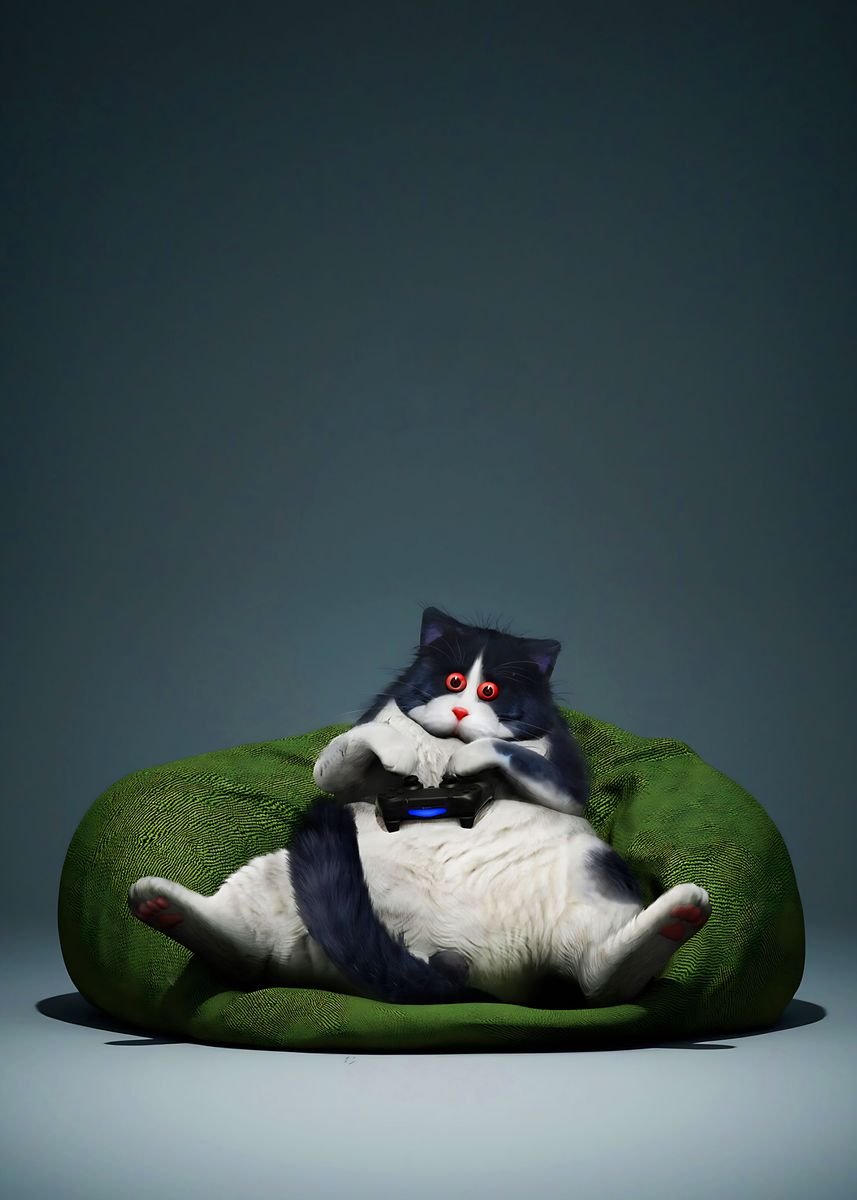 'Gaming Chill' Poster, picture, metal print, paint by HOLOSOMNIA | Displate