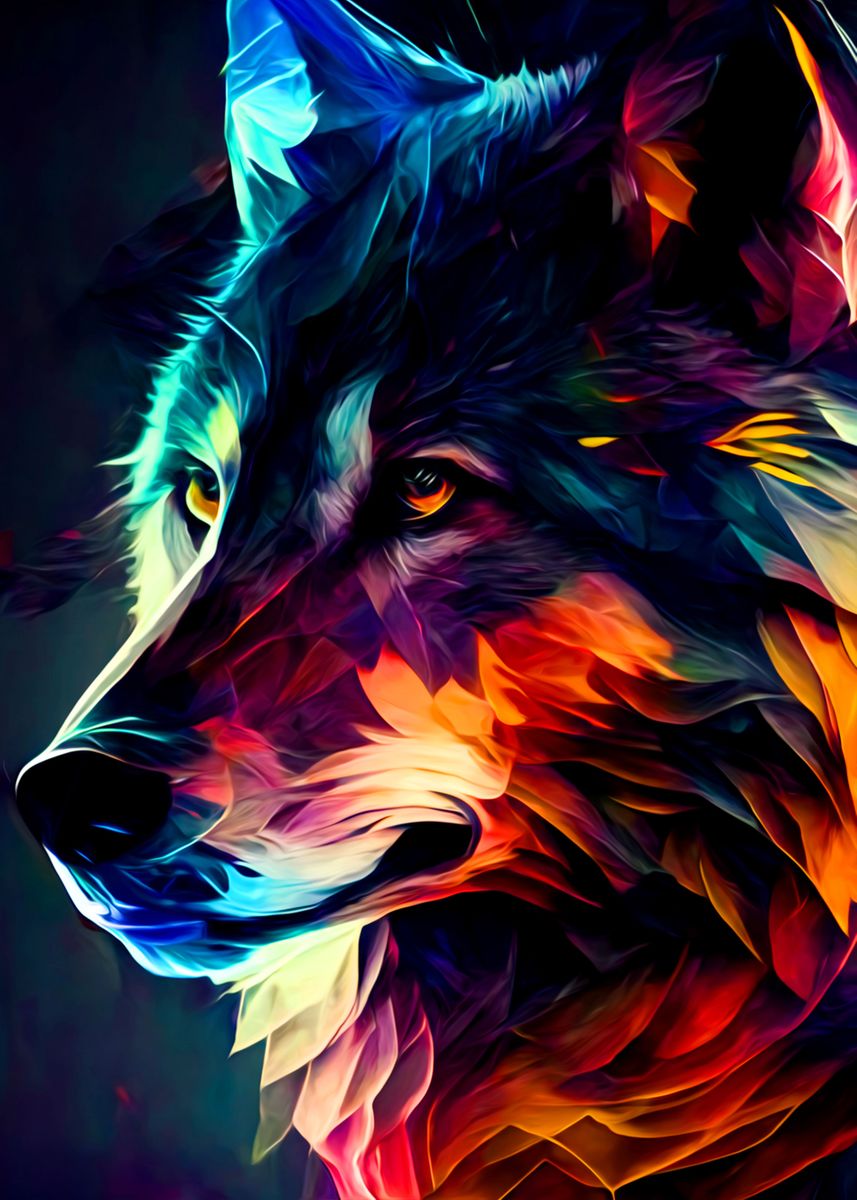 'Wolf' Poster, picture, metal print, paint by minh doan | Displate