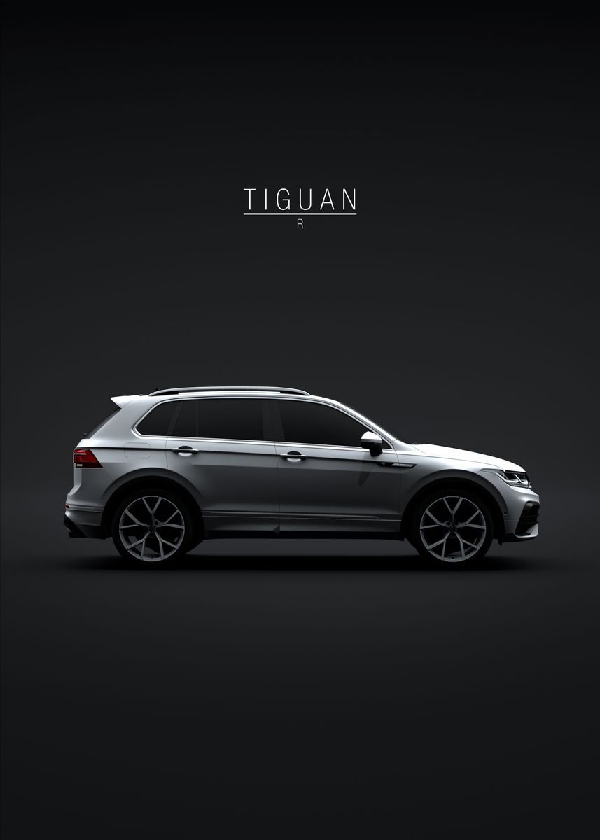 '2021 Tiguan R Line White' Poster, picture, metal print, paint by 21 ...
