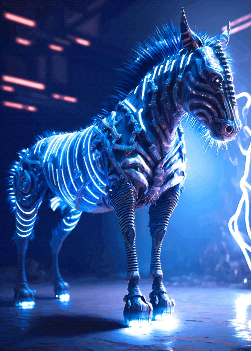 'Cyberstripe' Poster, picture, metal print, paint by One Line Artist ...