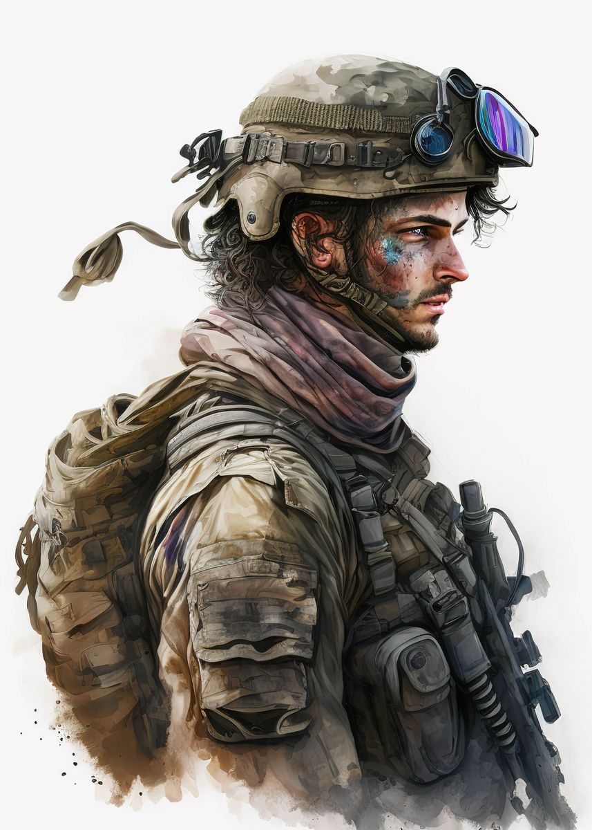 'solider' Poster, picture, metal print, paint by MatiasCurrie | Displate