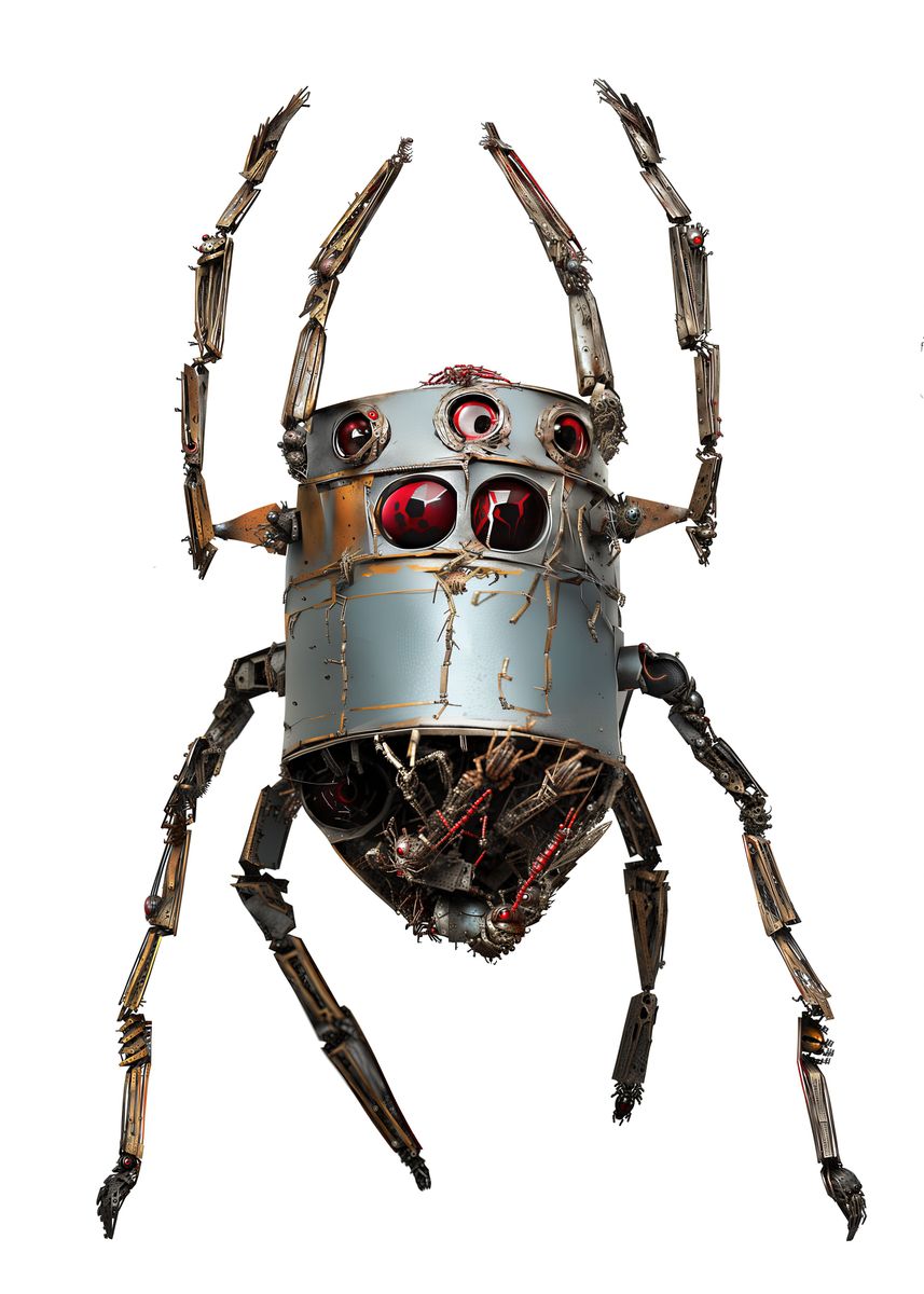 'Spider toy metal funny Fra' Poster, picture, metal print, paint by ...
