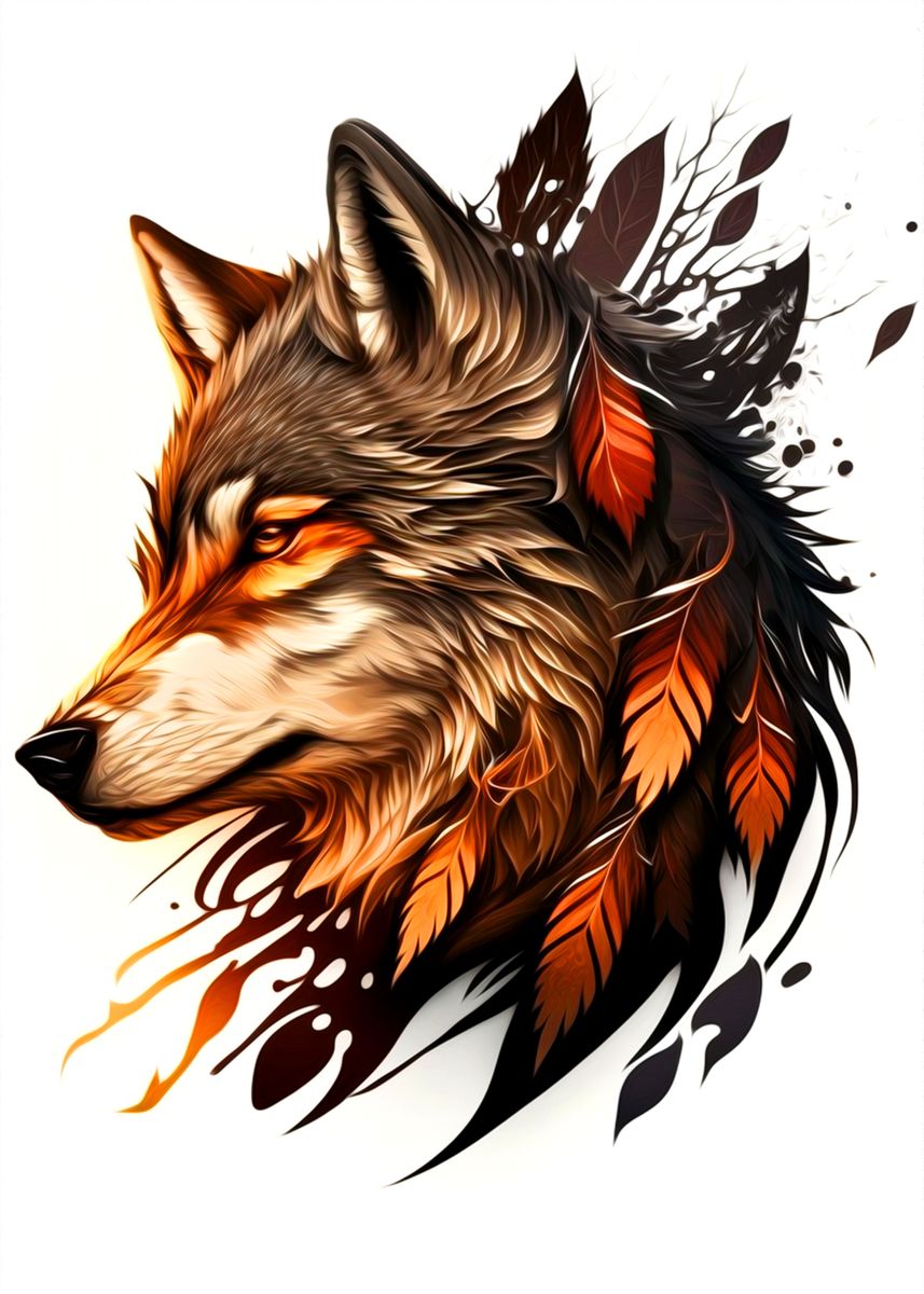 'Wolf' Poster, picture, metal print, paint by minh doan | Displate