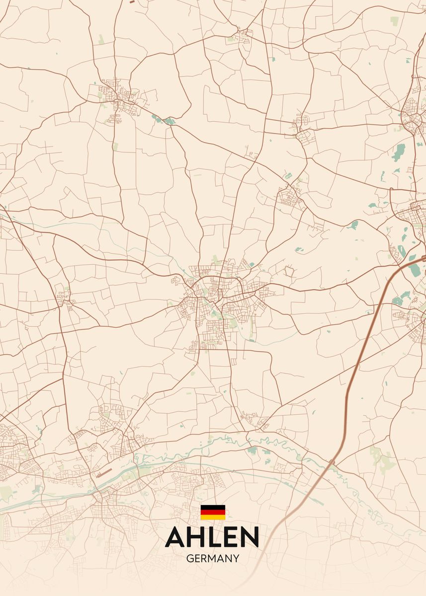 'Ahlen DE' Poster, picture, metal print, paint by IMR Designs | Displate