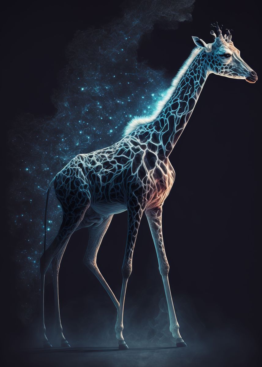 'neon giraffe ' Poster by Chester Draper | Displate
