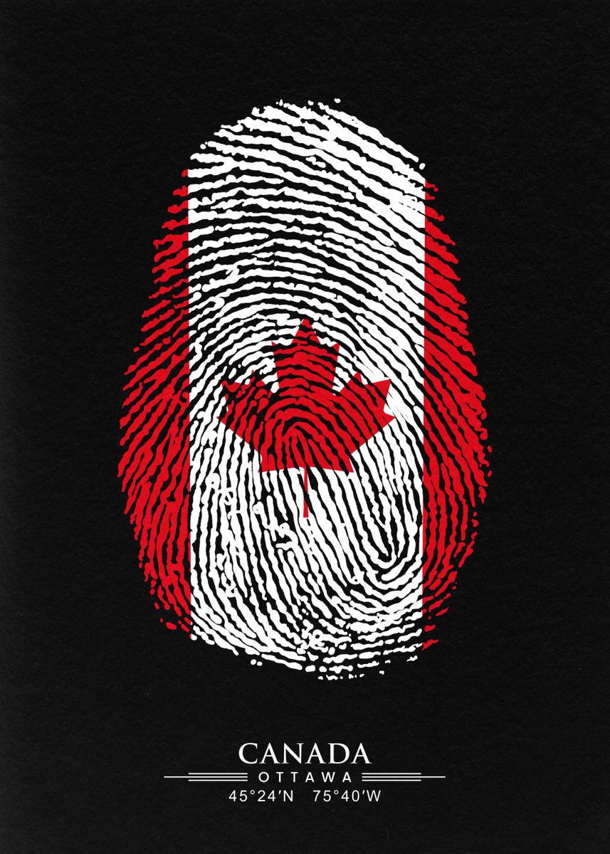 'canada finger flag art' Poster, picture, metal print, paint by yunur ...